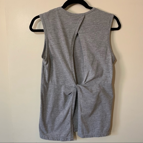 Fabletics | Tops | Fabletics Gray Open Back Twist Top | Poshmark